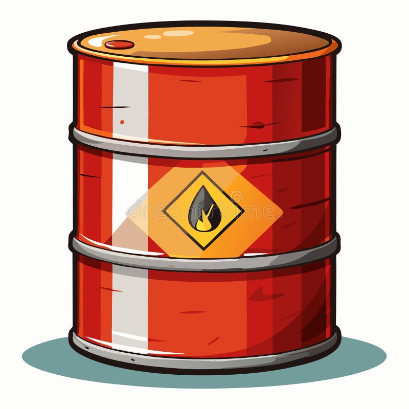 Oil Barrel Hazard White Background Stock Vector - Illustration of ...