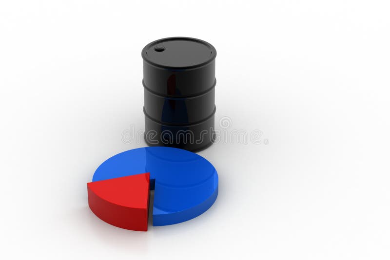 Oil barrel with pie chart stock illustration. Illustration of forecast ...
