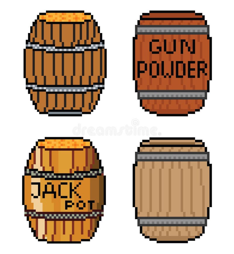 Oil barrel pixel art. stock illustration. Illustration of barrel ...