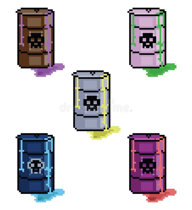 Oil barrel pixel art. stock illustration. Illustration of barrel ...