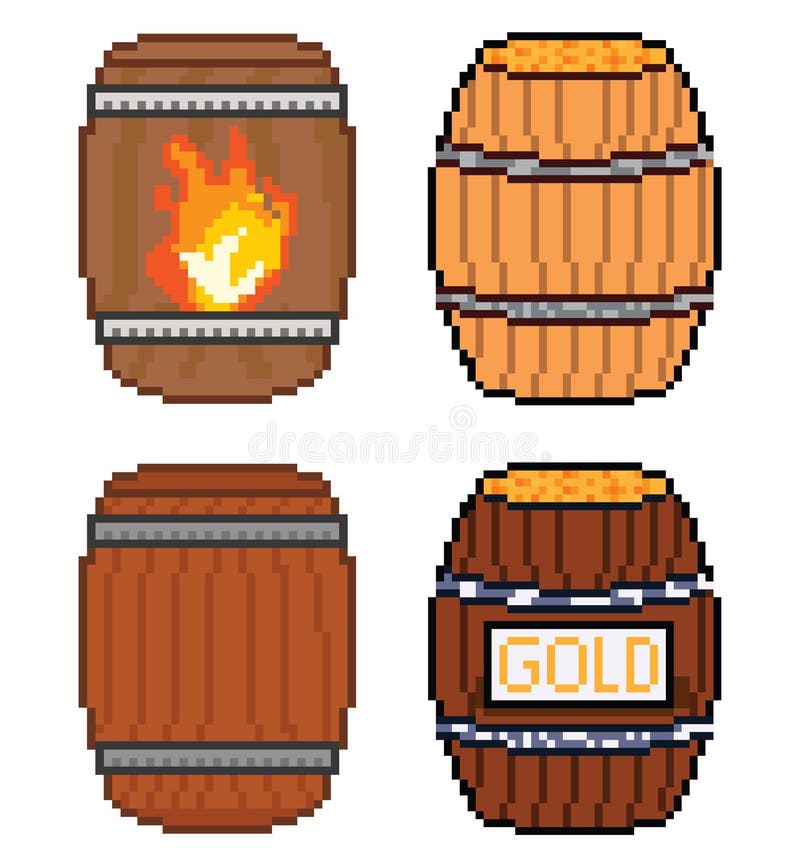 Toxic Barrel Pixel Art. Beer Barrel Pixel Art Stock Illustration ...
