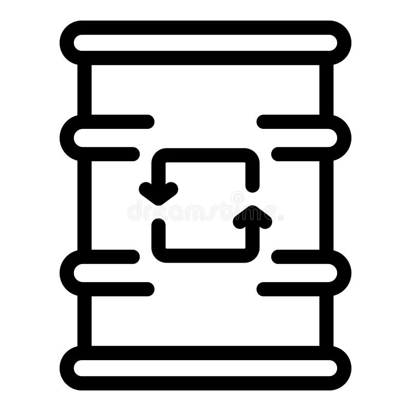 Oil Barrel Recycling Icon Outline Vector. Chemical Waste Stock ...