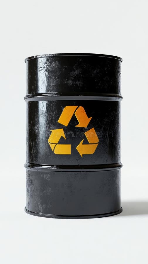 Oil Barrel with Recycling Symbol, a Symbol of Sustainability and Change ...
