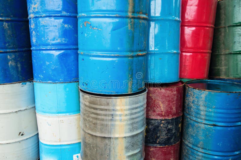 Oil barrel stock photo. Image of barrel, plastic, stack - 45694994