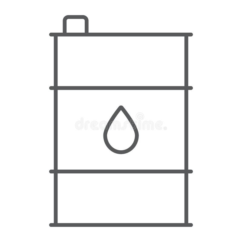 Oil Barrel Thin Line Icon, Container and Industry, Oil Tank Sign ...
