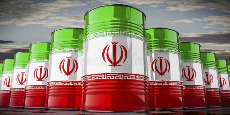Oil Barrels with Flag of Iran Stock Illustration - Illustration of ...