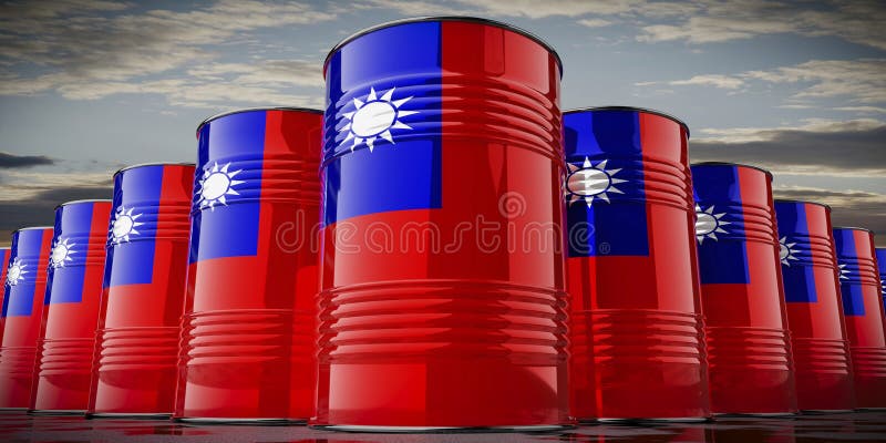 Oil Barrels with Flag of Taiwan Stock Illustration - Illustration of ...