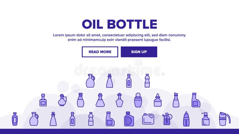 Oil Bottle Package Landing Header Vector Stock Vector - Illustration of ...