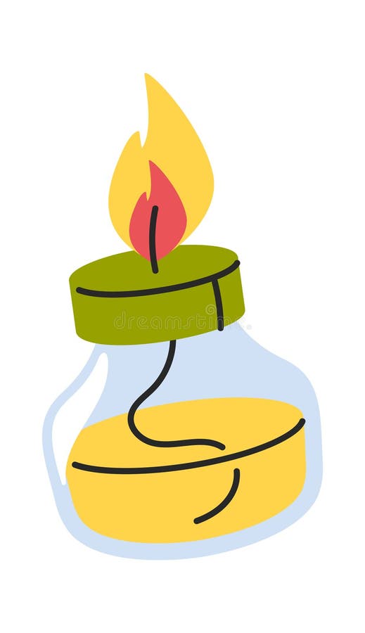 Oil Burner Hand-drawn Laboratory Tool Stock Illustration - Illustration ...