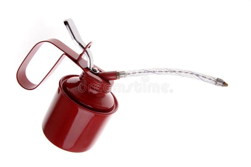 Red oil can stock image. Image of lubricating, isolated - 15796989
