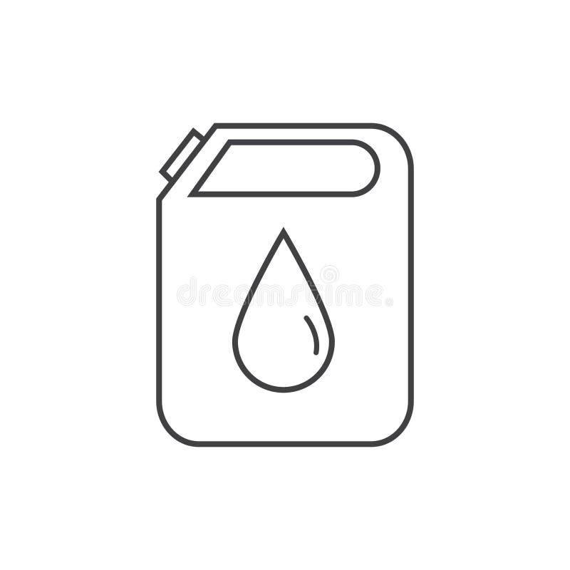 Gas Can Outline Flat Icon Vector Design Illustration Stock Vector ...