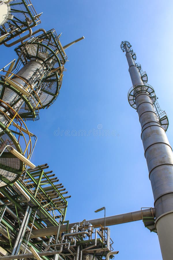 Oil Refinery Petrochemical Industry Plant Stock Photo - Image of sunset ...