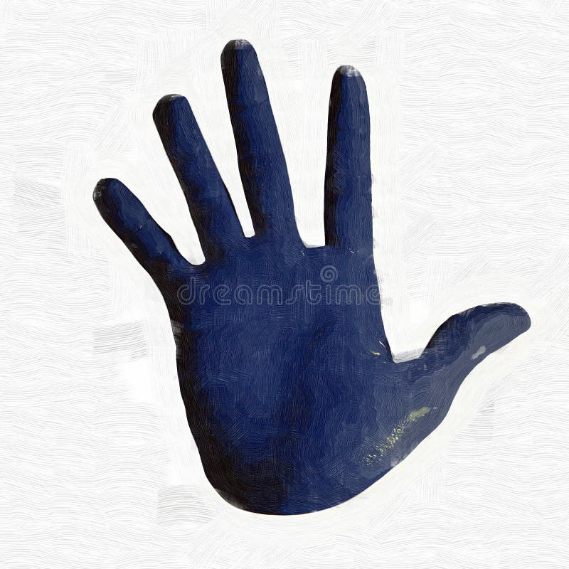 Oil color paint hand shape stock illustration. Illustration of finger ...