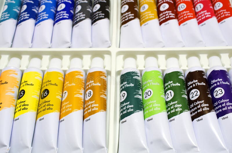 Oil Color Tubes stock image. Image of equipment, paintbrush - 27286787