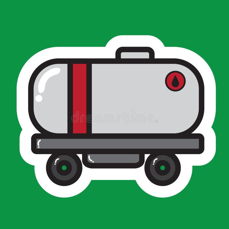 Oil Container on Flat Train. Vector Illustration Decorative Design ...