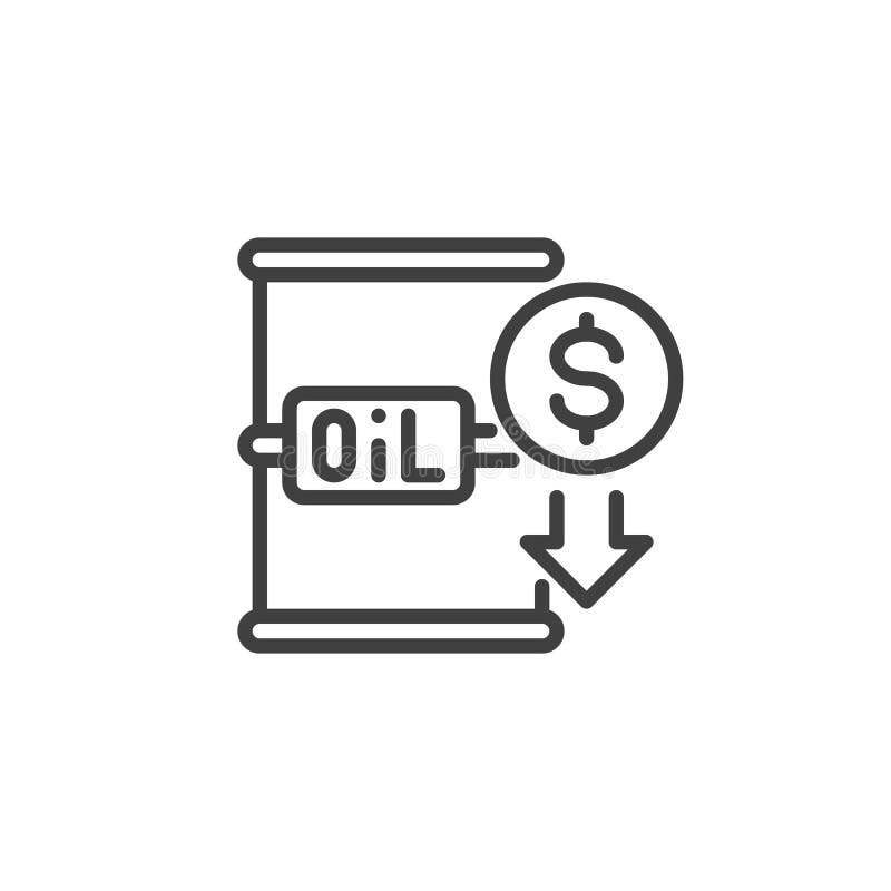Oil crisis line icon stock vector. Illustration of economy - 261301954
