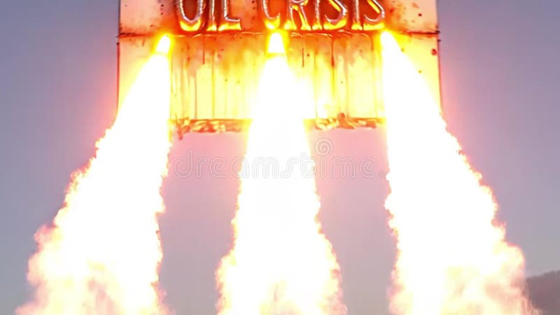 Oil Crisis Transforms into a Dynamic Rocket Launch, Symbolizing Energy ...