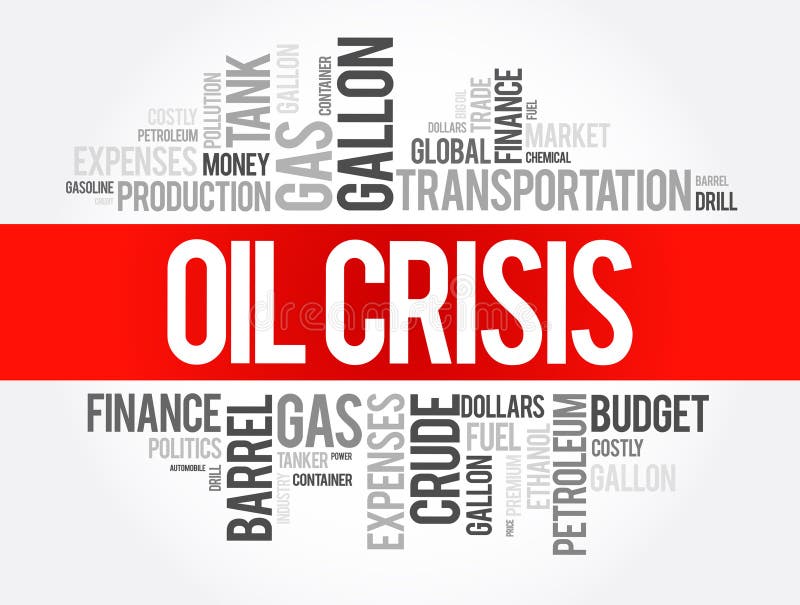 Oil Crisis Word Cloud Collage, Concept Background Stock Illustration ...