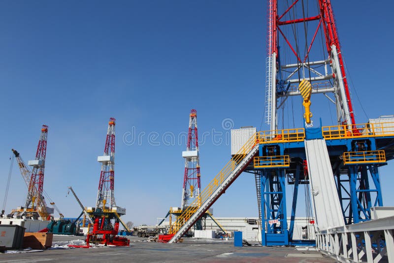 Geology and Oil Exploration Mobile Drilling Rig Vehicle Stock Photo ...