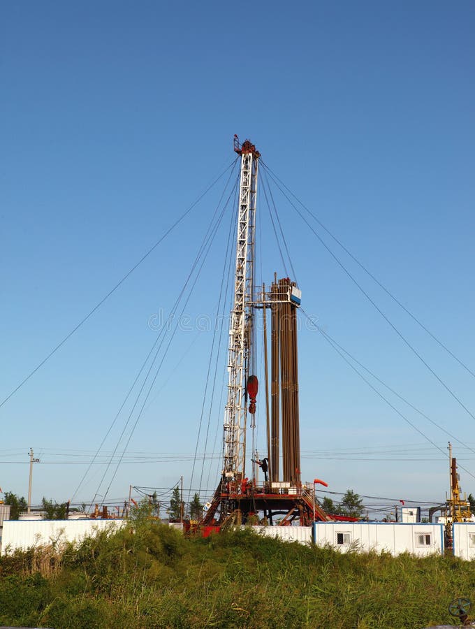 Oil derrick stock image. Image of drilling, summer, operation - 25526281