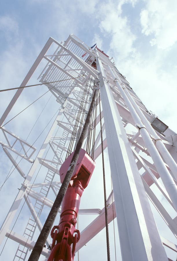 Front View of Jack Up Rig Derrick Stock Photo - Image of drill ...