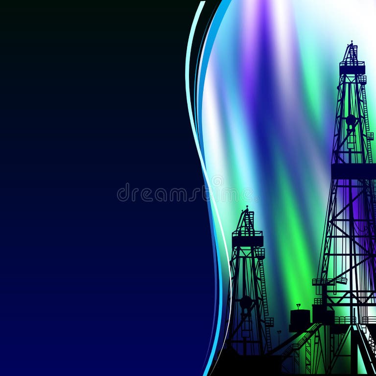 Oil derrick banner. stock illustration. Illustration of fracking - 29439610