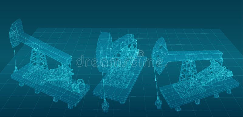 Oil Derrick. Vector 3d Object Stock Vector - Illustration of equipment ...
