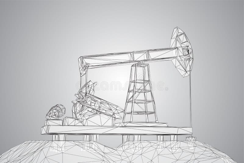 Oil Derrick. Vector 3d Object Stock Vector - Illustration of pump ...