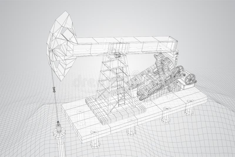 Oil Derrick. Vector 3d Object Stock Vector - Illustration of equipment ...
