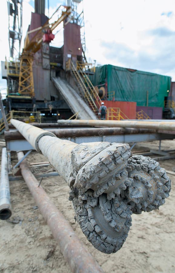 Oil Drill Against the Backdrop of the Borehole Stock Photo - Image of ...