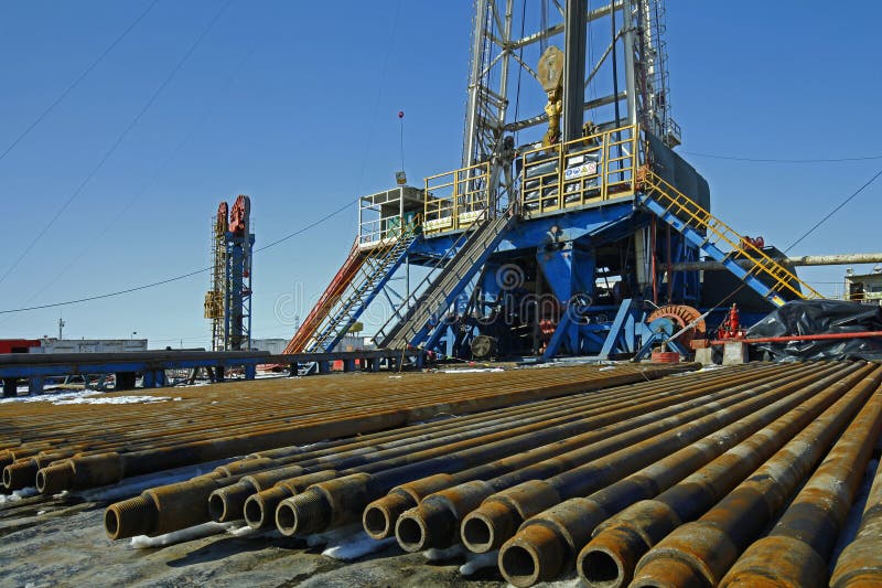 Oil drill pipe and drill stock image. Image of ketouji - 347452651