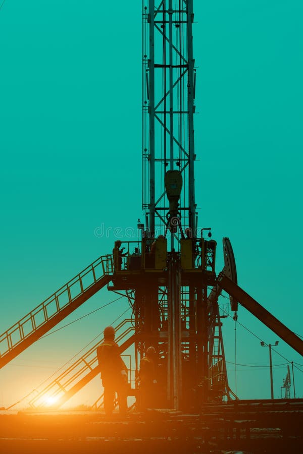 Oil Drilling Exploration, the Oil Workers are Working Stock Photo ...