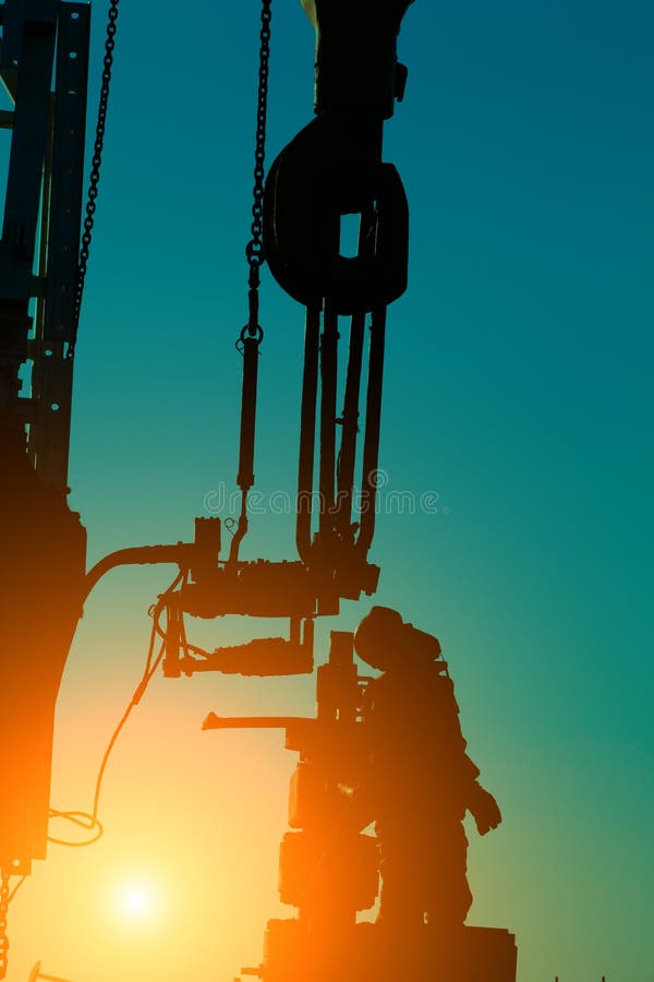 Oil Drilling Exploration, the Oil Workers are Working Stock Image ...