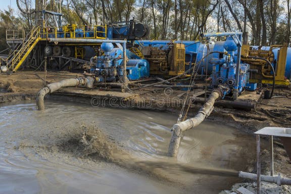 Oil drilling mud pumps stock photo. Image of extraction - 48475992