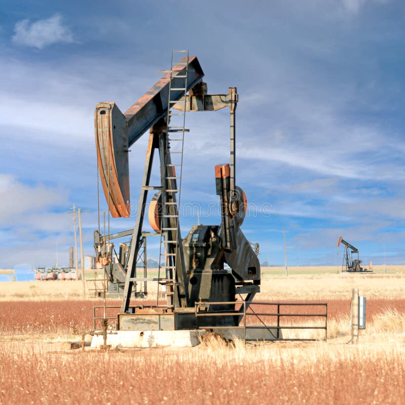 Oil Drilling Pump Jack in the Field in Texas Stock Photo - Image of ...