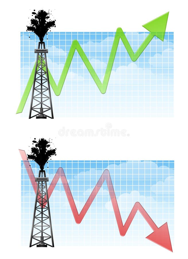 Oil Drilling Rig with Charts Stock Illustration - Illustration of cost ...