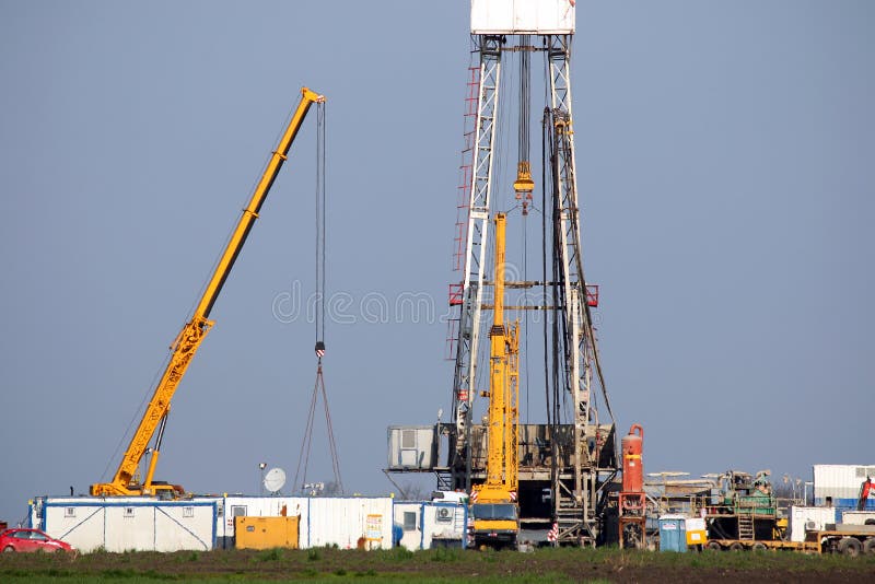 Oil Drilling Rig and Cranes Stock Image - Image of oilfield, industry ...