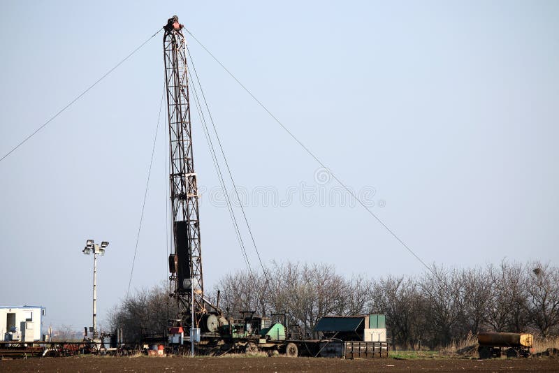 Oil Drilling Rig and Equipment Stock Photo - Image of large, power ...