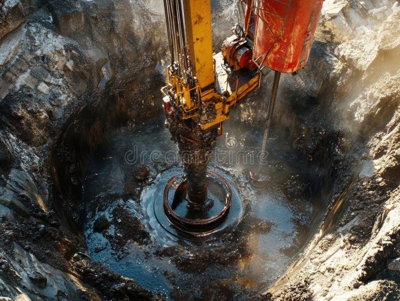 Oil Drilling Rig Extracts Crude Oil from the Earth Stock Illustration ...