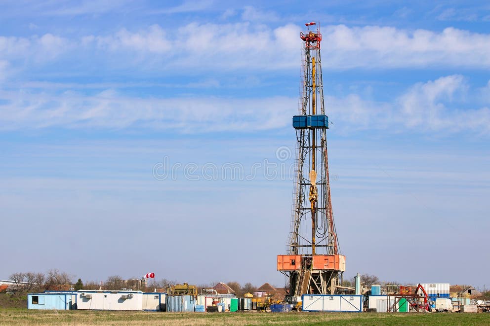 Oil Drilling Rig on Field,mining Industry Stock Photo - Image of ...