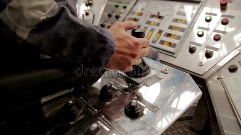 Remote Control of Industrial Lathe in Factory Stock Footage - Video of ...