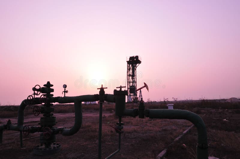 The oil rig stock image. Image of connectors, pipe, wealth - 320409223