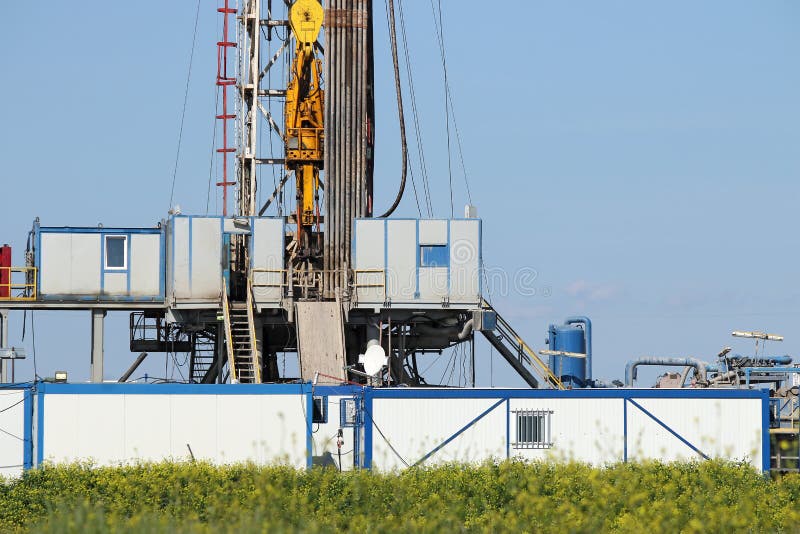 Oil Drilling Rig with Top Drive System Stock Photo - Image of oilfield ...