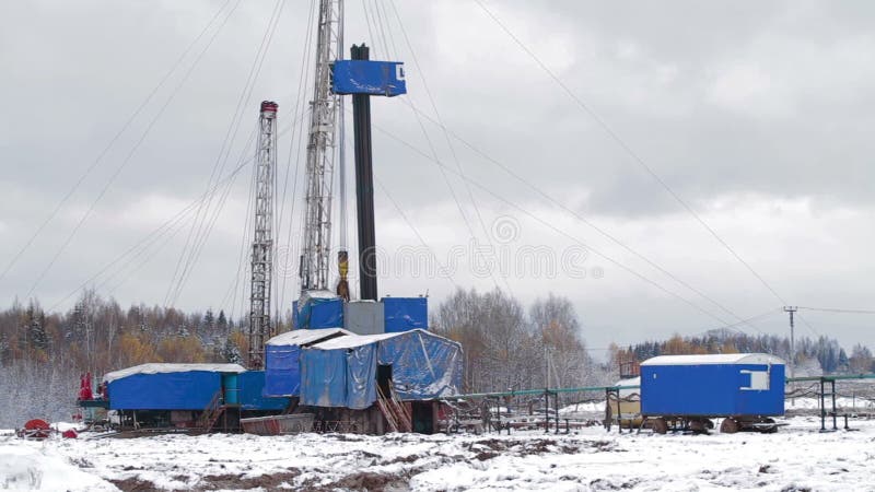 Oil Drilling rig Winter stock footage. Video of uger - 63565930