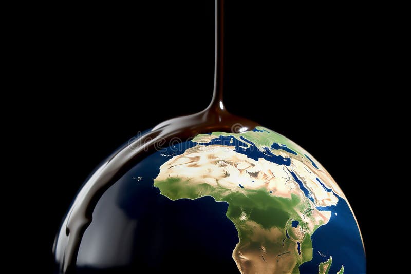 Oil Dripping on the Planet Earth. Save the Planet Concept Stock ...