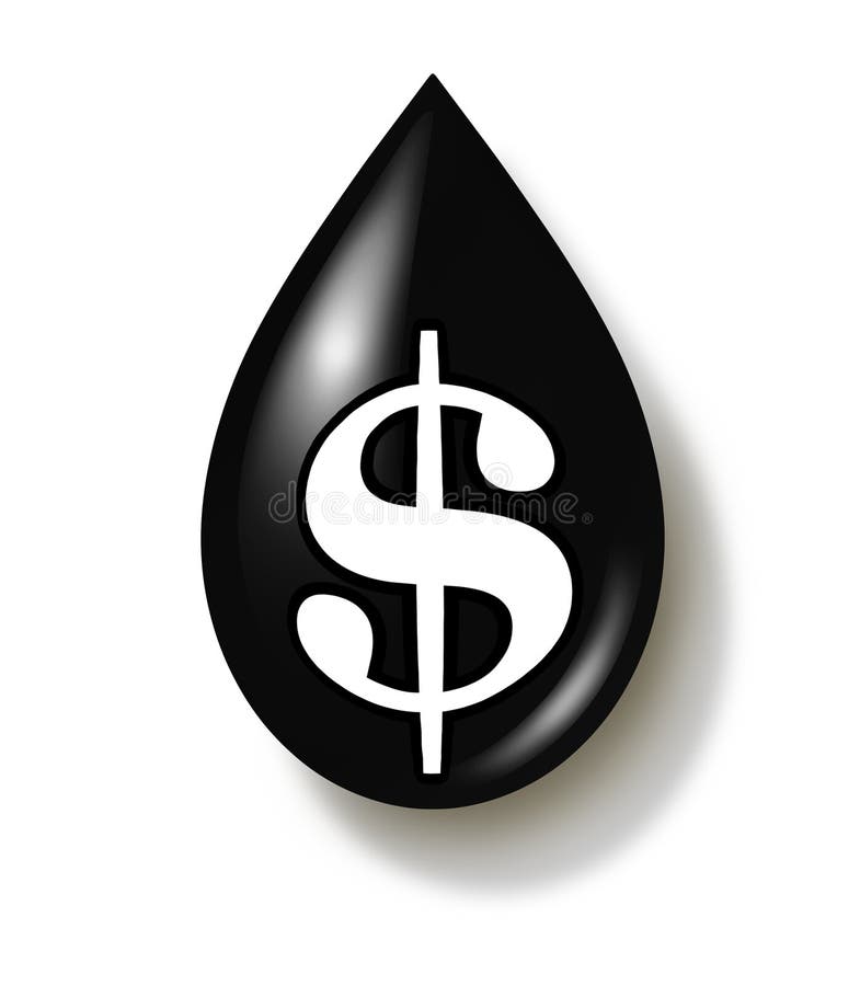 Oil drop with dollar sign stock illustration. Illustration of pollution ...