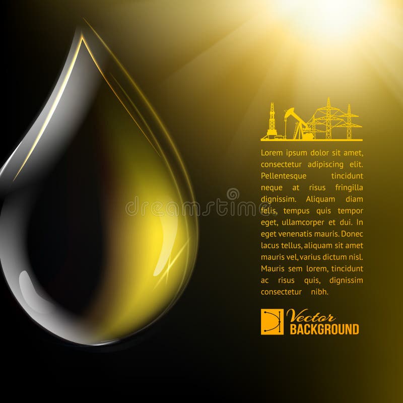 Oil Drop Over Black Surface. Stock Vector - Illustration of care ...
