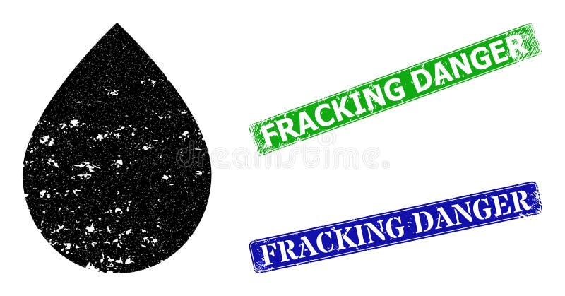 Oil Drop Scratched Icon and Scratched Fracking Danger Seal Stock Vector ...