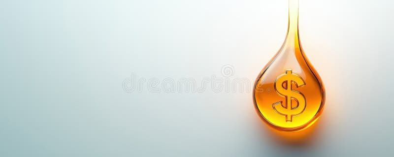 Oil Drop Symbolizing Wealth Financial Concept Studio Setting Minimalist ...