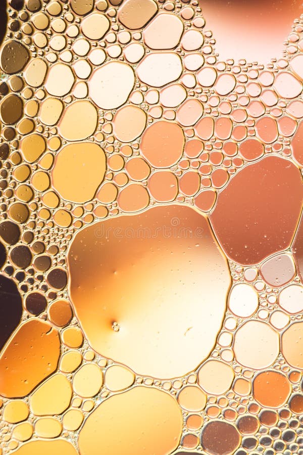 Oil Drops Floating in Water Abstract Multi Color Background. Stock ...